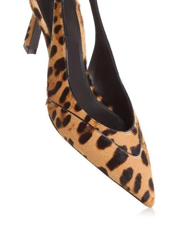 Givenchy Spiky Calf Hair Slingback Pumps - Black/beige