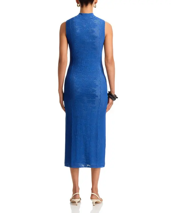 Aqua Placed Crochet Midi Dress