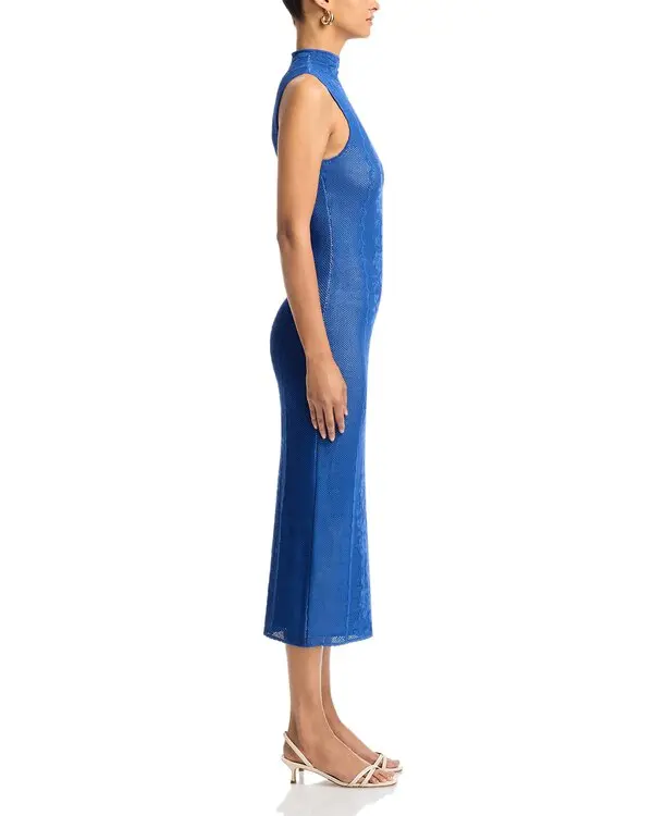 Aqua Placed Crochet Midi Dress