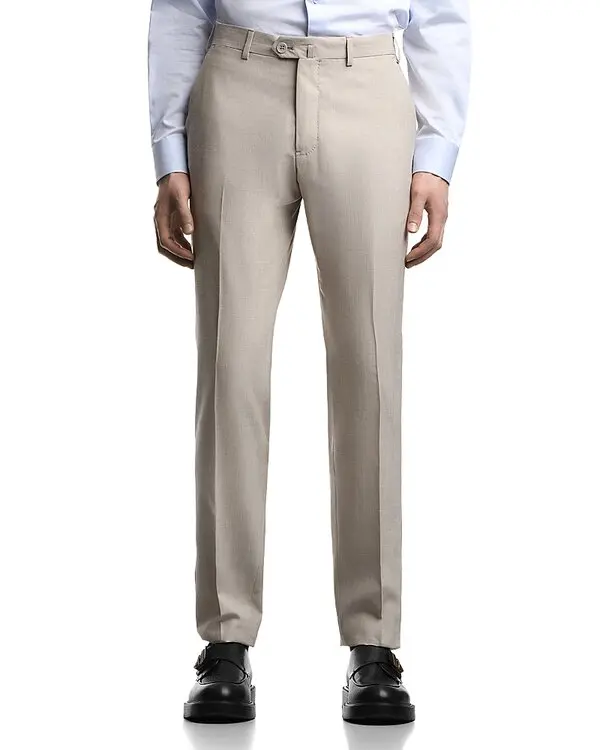 Emporio Armani Wool, Silk & Linen Flat Front Trousers