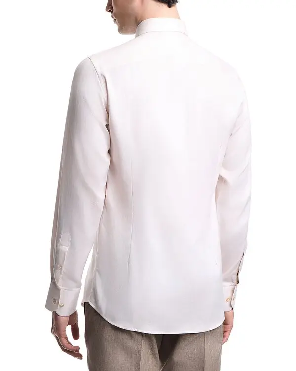 Emporio Armani New York Regular Fit Textured Dress Shirt - Tan