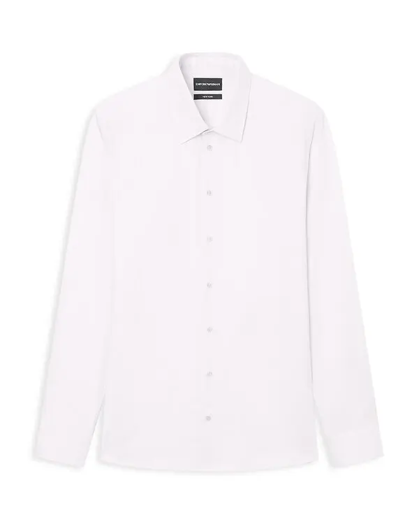 Emporio Armani New York Regular Fit Textured Dress Shirt - Tan