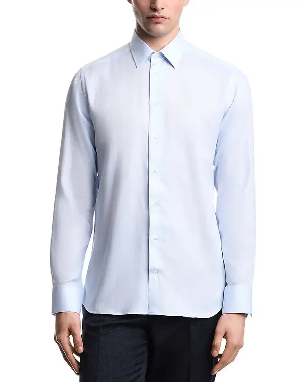 Emporio Armani New York Regular Fit Textured Shirt - Light Blue