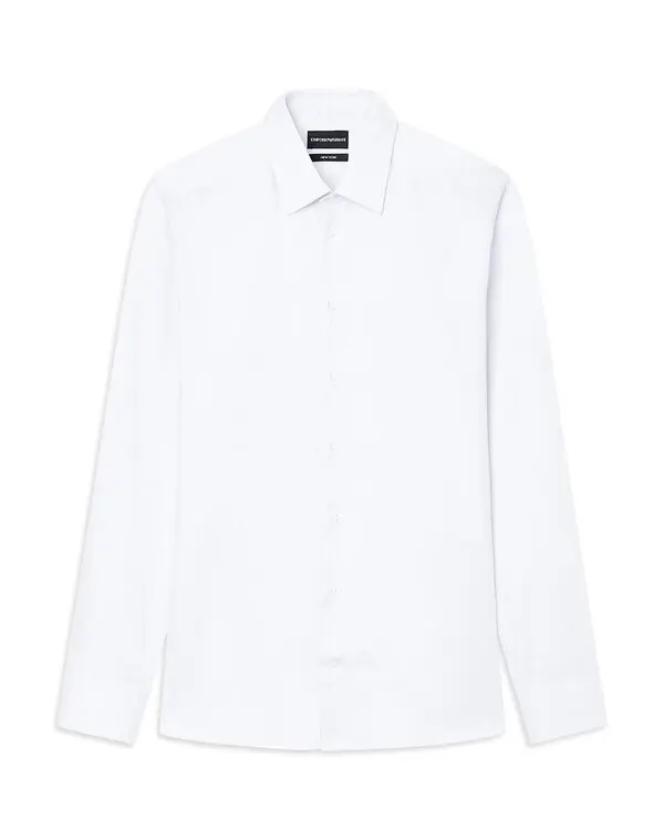Emporio Armani New York Regular Fit Textured Shirt - Light Blue