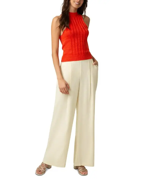Hue Coastal Palazzo Pants - Ecru