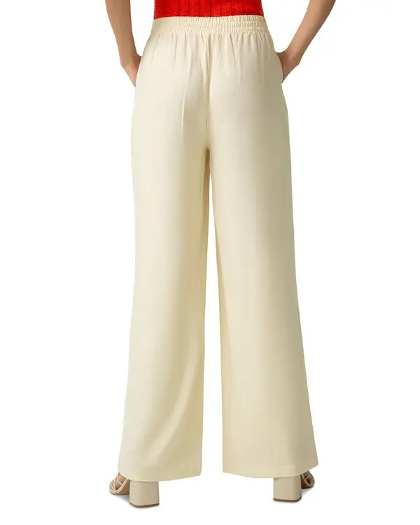Hue Coastal Palazzo Pants - Ecru