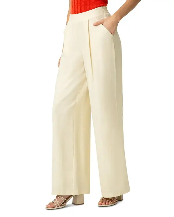 Hue Coastal Palazzo Pants - Ecru