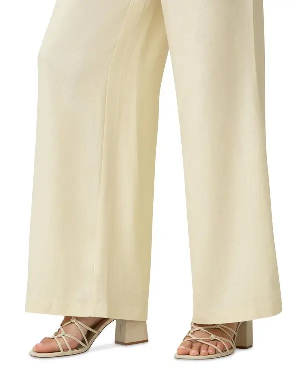 Hue Coastal Palazzo Pants - Ecru