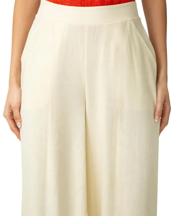 Hue Coastal Palazzo Pants - Ecru