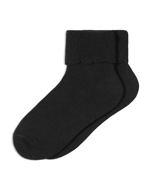 Hue Tulip Border Anklet Socks - Black