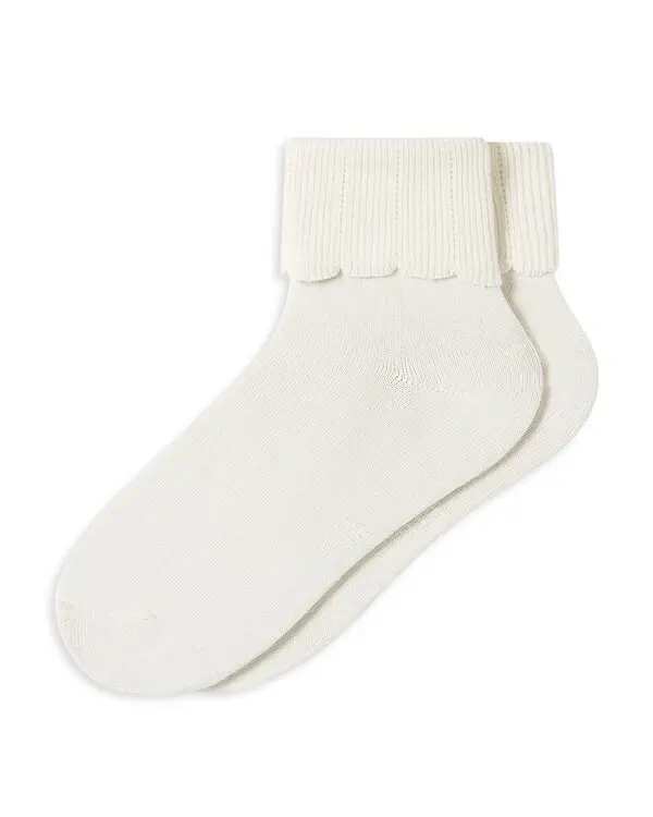 Hue Tulip Border Anklet Socks - Ivory