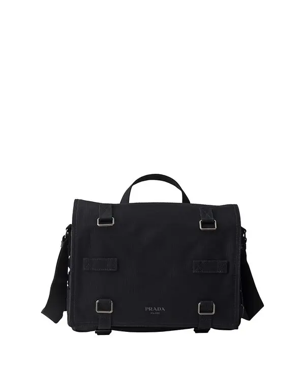 Prada Canvas Shoulder Bag - Black