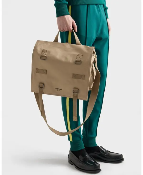Prada Canvas Shoulder Bag - Neutral