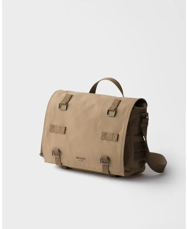 Prada Canvas Shoulder Bag - Neutral