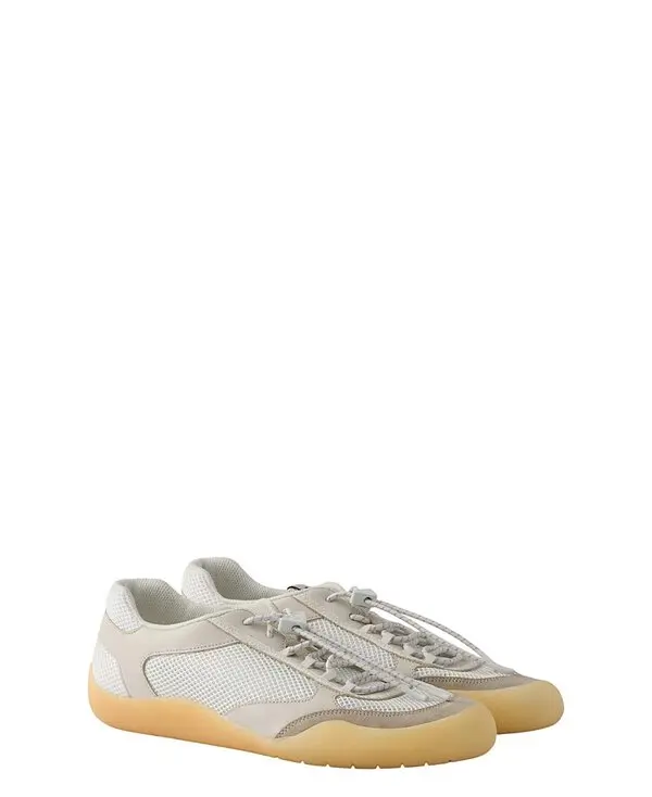 Prada Speedrock Leather And Mesh Sneakers - Neutral