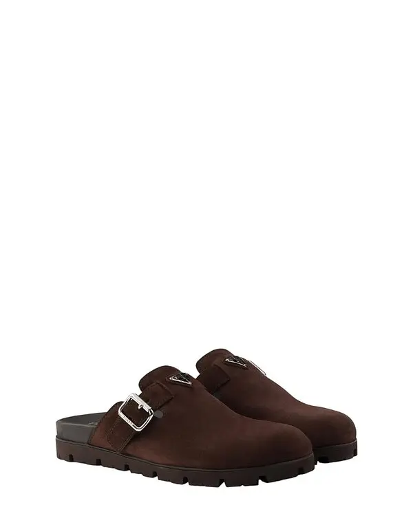 Prada Suede Mules - Brown