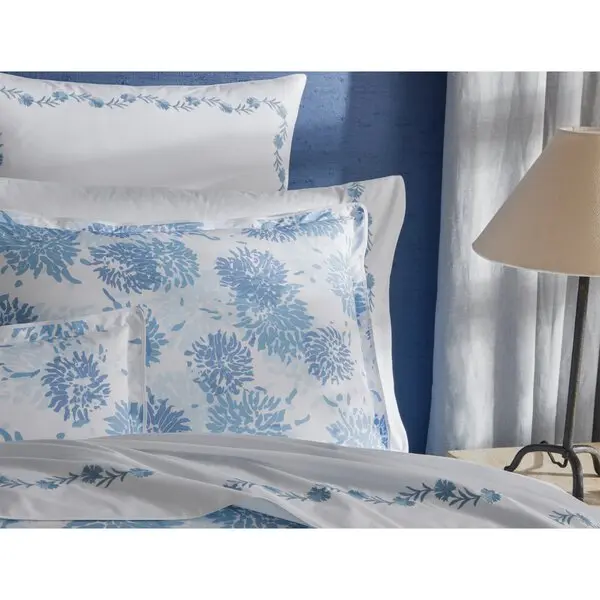 MATOUK Chrysanthemum Standard Pillowcase, Pair - Blue