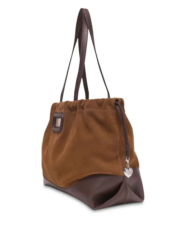 Maje M Large Suede & Leather Tote