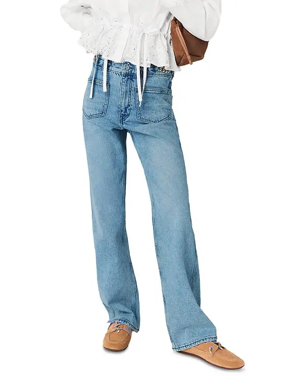 Maje Pantro Chain Waist Straight Jeans
