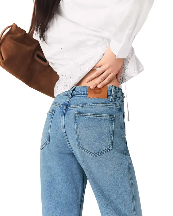 Maje Chain Waist Straight Leg Jeans