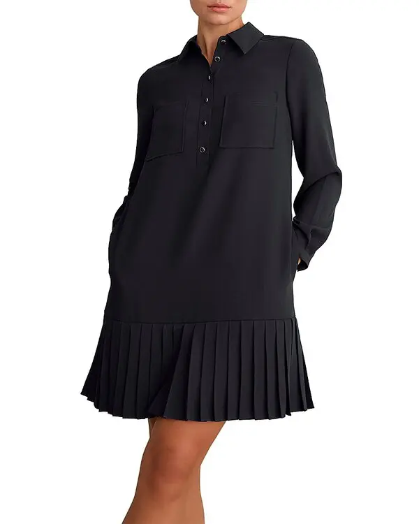 HOBBS LONDON Tina Pleated Hem Dress
