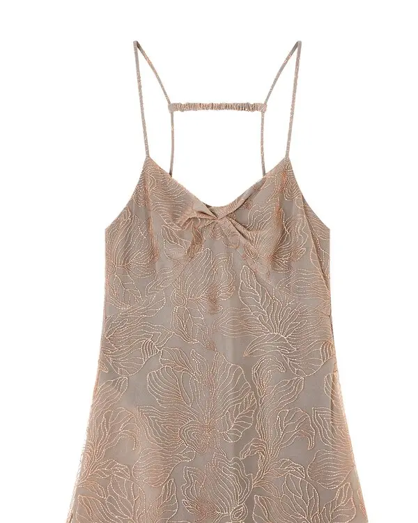 Emporio Armani Metallic Floral Embroidered Tulle Gown