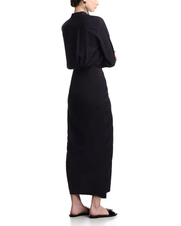 Emporio Armani Techno Rayon Maxi Dress With Wrap Detail