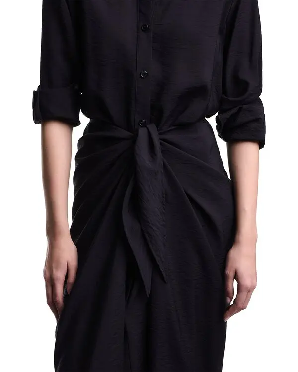Emporio Armani Techno Rayon Maxi Dress With Wrap Detail