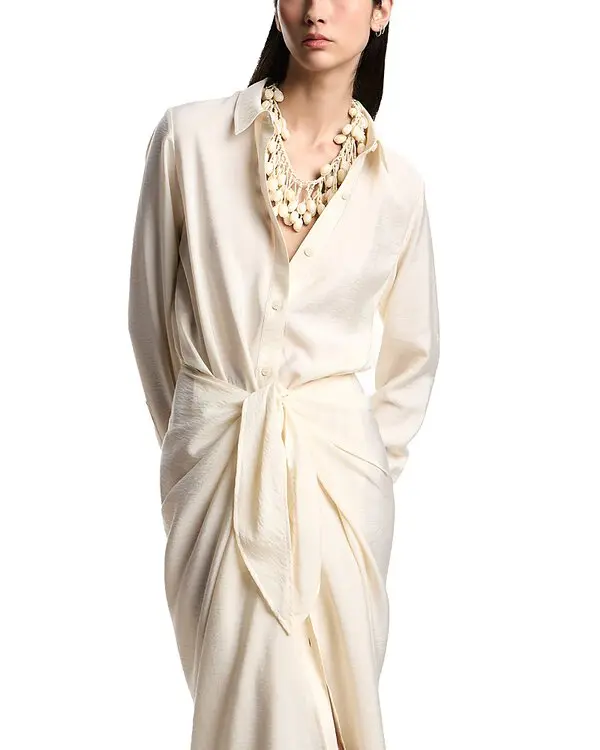 Emporio Armani Techno Wrap Maxi Dress - Vanilla