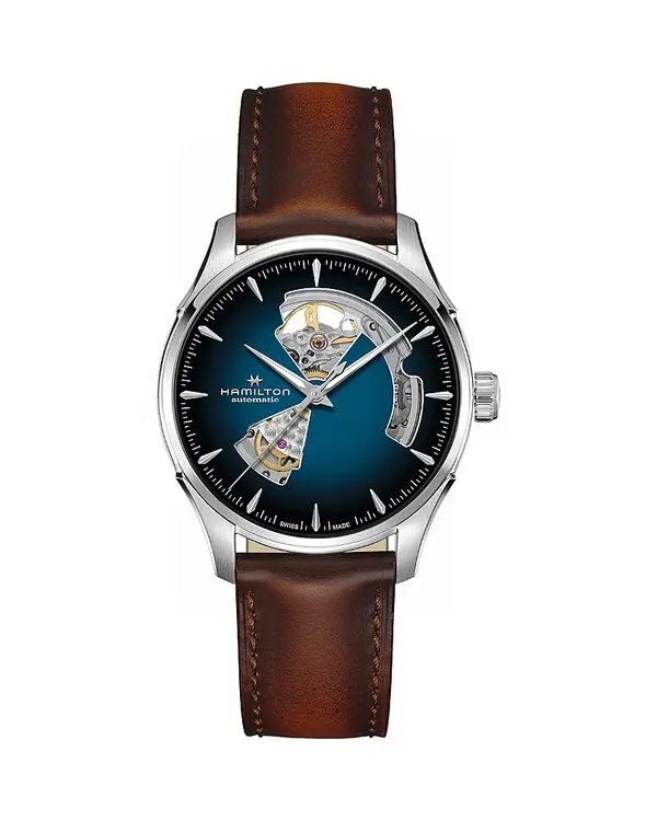 Hamilton Jazzmaster Open Heart Automatic Watch - Blue/brown