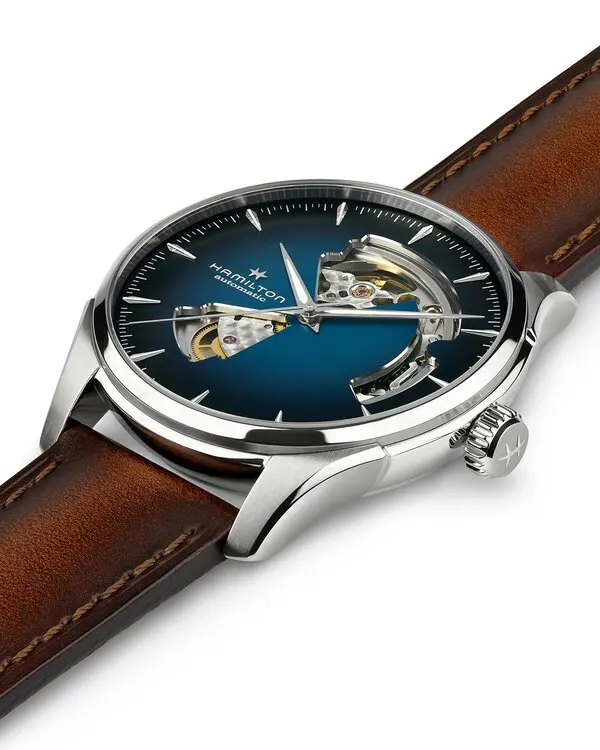 Hamilton Jazzmaster Open Heart Automatic Watch - Blue/brown