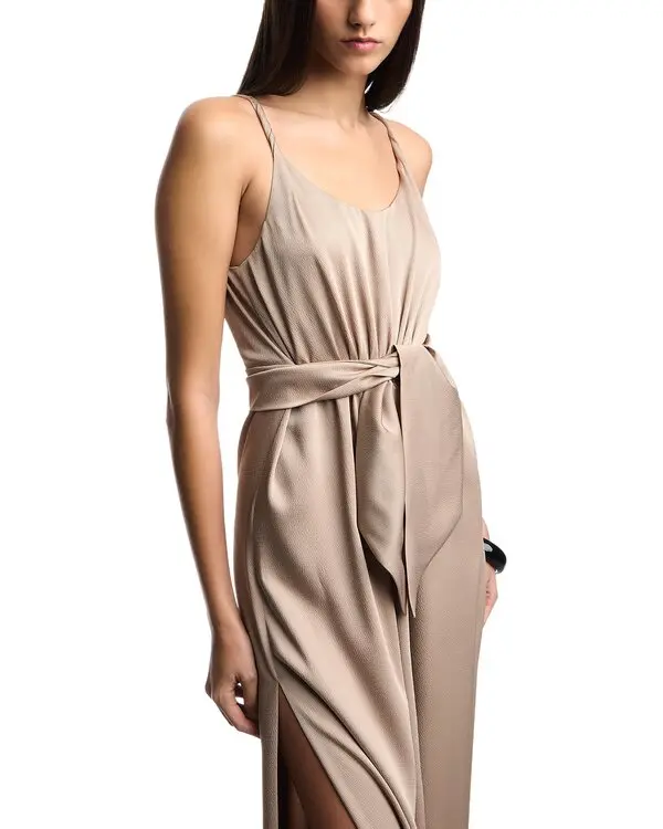 Emporio Armani Crepe Twill Sleeveless Maxi Dress - Dune