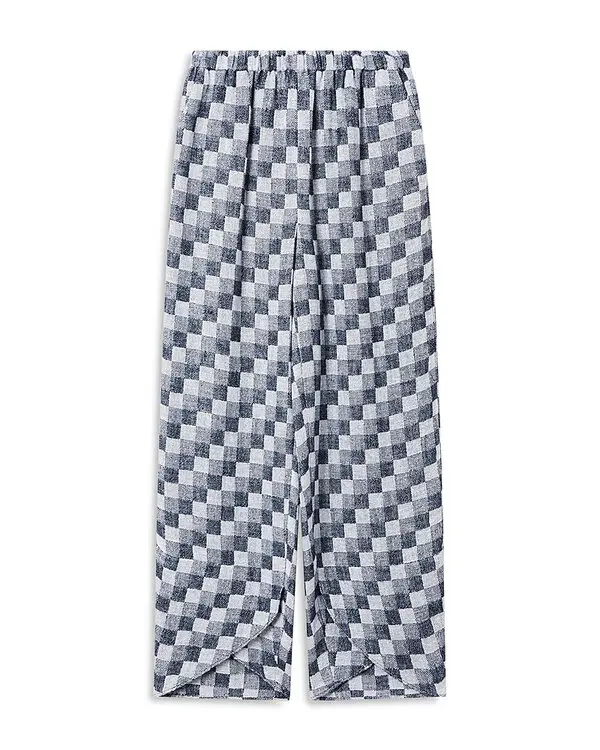 Emporio Armani Checkered Gauze Pants - Navy/natural Check