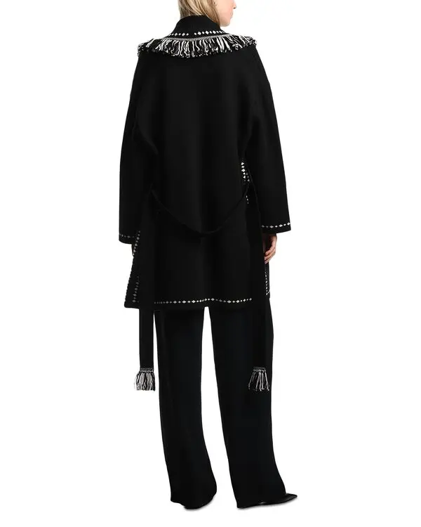 Emporio Armani Fringe Hem Tie Belt Cardigan