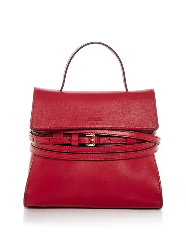 Moschino Small Leather Shoulder Bag - Red