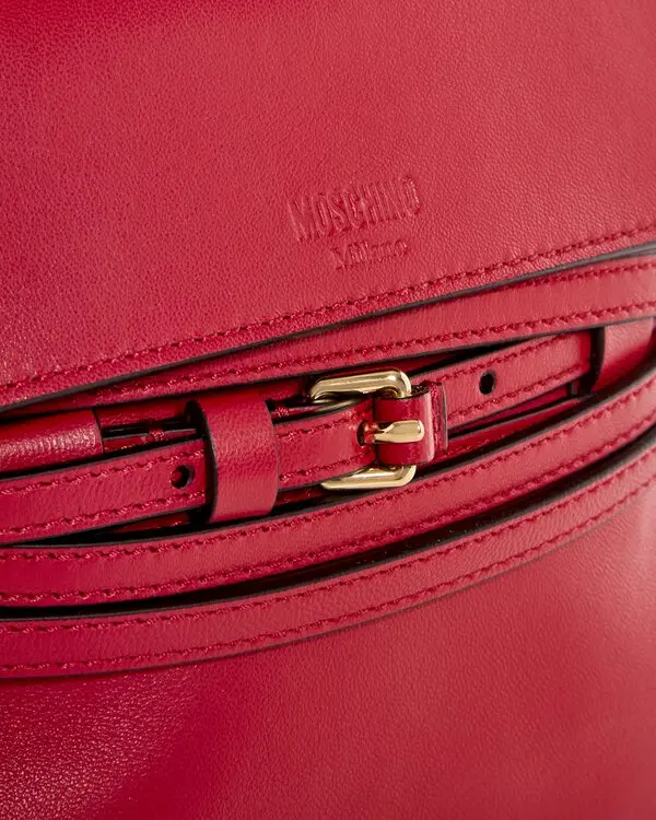 Moschino Small Leather Shoulder Bag - Red