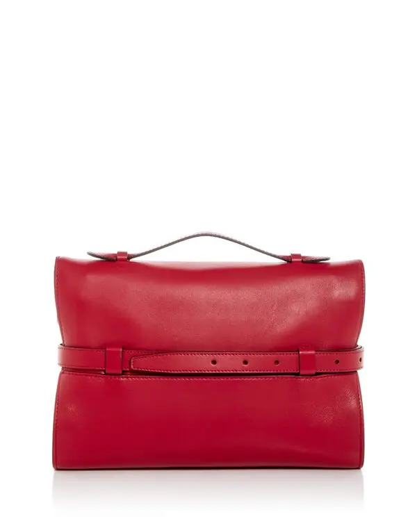Moschino Tie Me Leather Clutch - Red