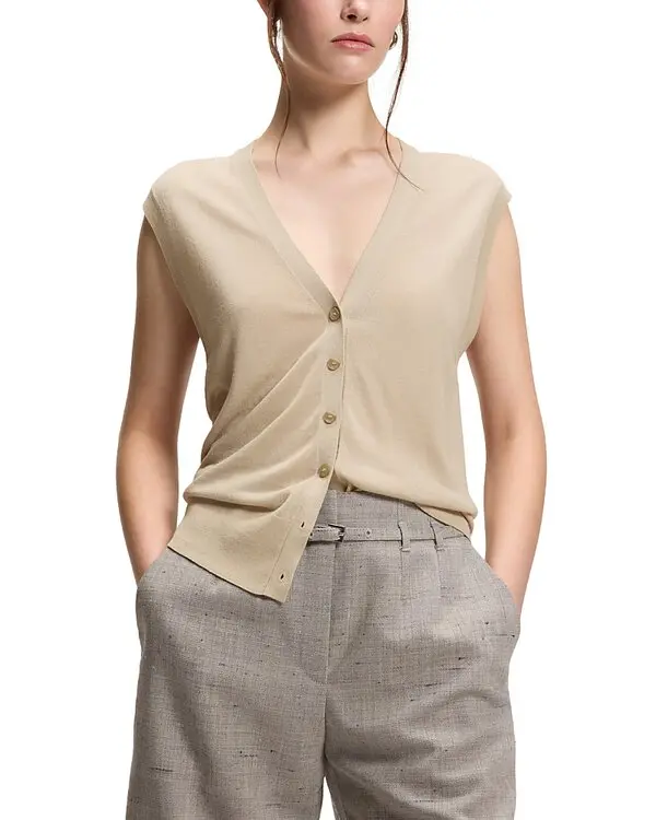 BOSS Fumi Sleeveless Sweater Vest - Pumice