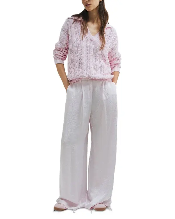 Marella Elisir Cable Knit Polo Sweater