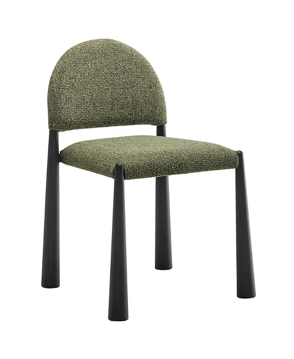MODWAY Hayley Upholstered Fabric Dining Side Chair - Black Leaf