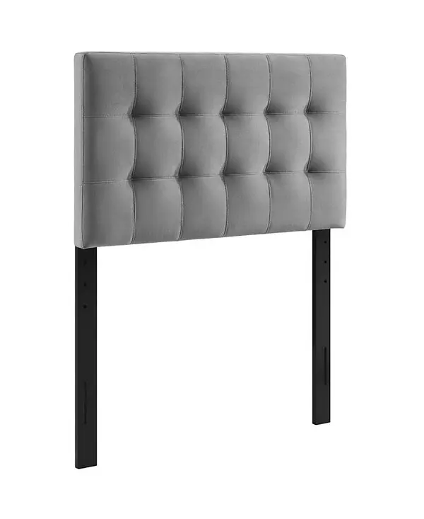 MODWAY Lily Biscuit Tufted Performance Velvet Headboard - Gray