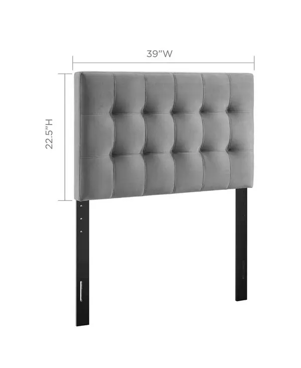 MODWAY Lily Biscuit Tufted Performance Velvet Headboard - Gray