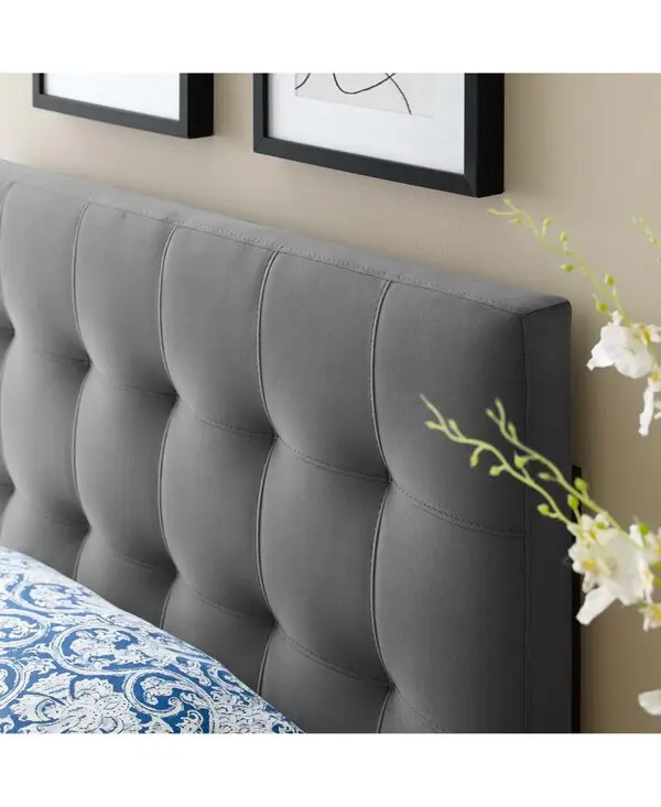 MODWAY Lily Biscuit Tufted Performance Velvet Headboard - Gray