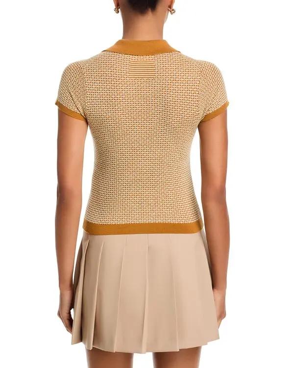 Guest In Residence Pique Polo Cashmere Top