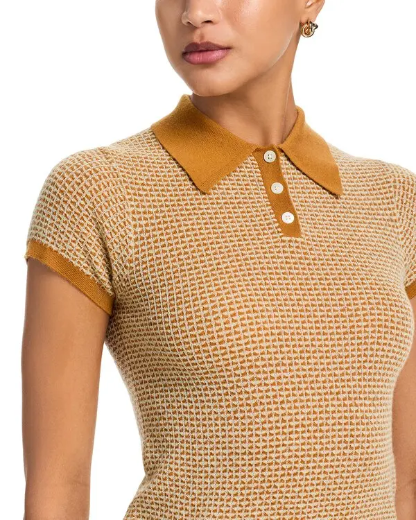 Guest In Residence Pique Polo Cashmere Top