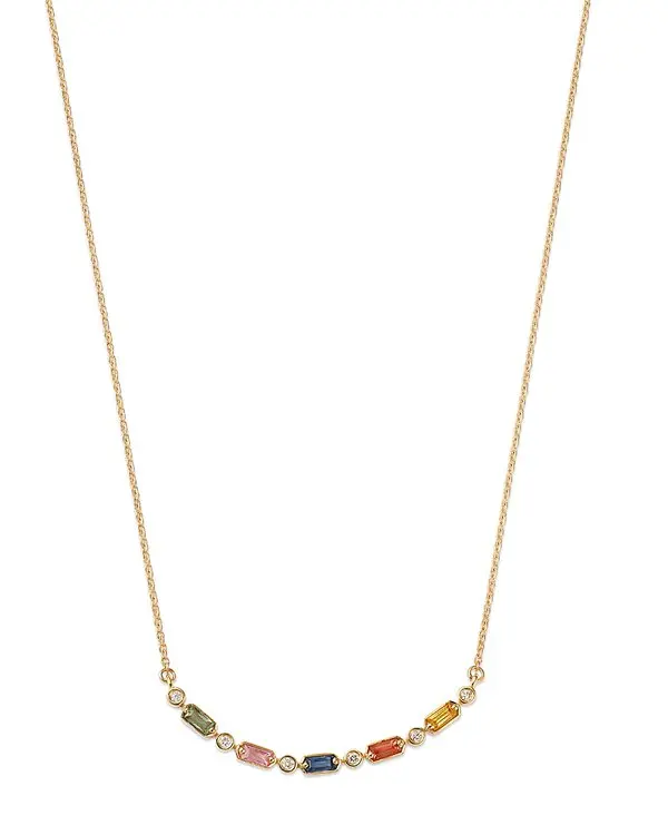 Bloomingdale'S Multi Sapphire & Diamond Necklace In 14k Yellow - Gold
