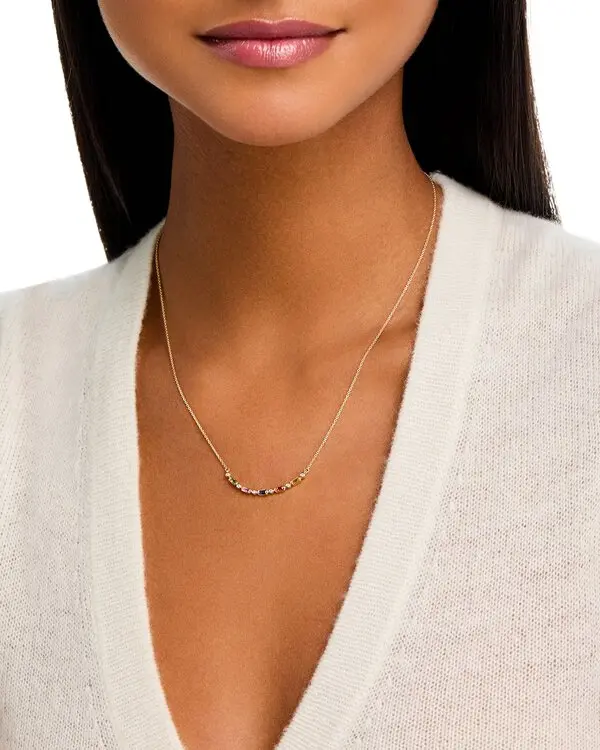 Bloomingdale'S Multi Sapphire & Diamond Necklace In 14k Yellow