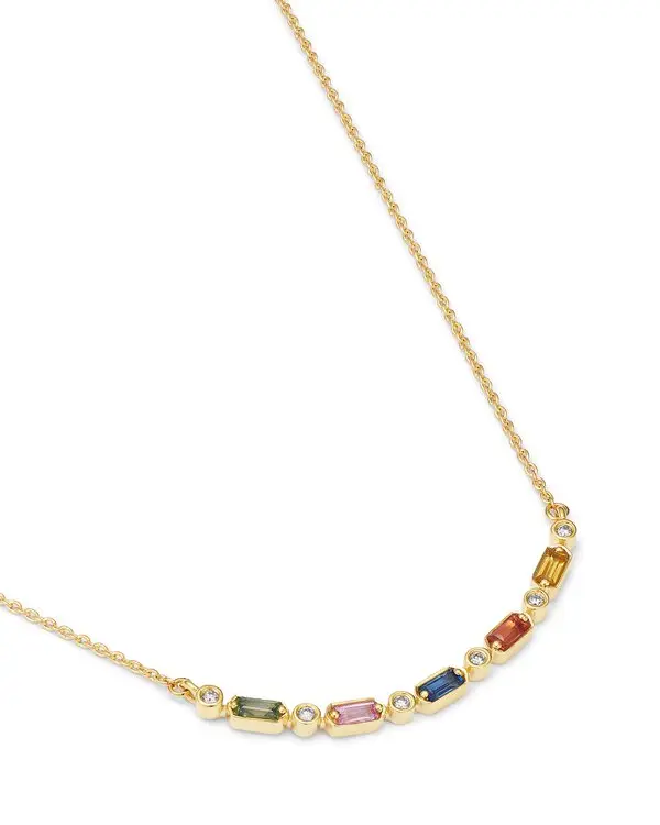 Bloomingdale'S Multi Sapphire & Diamond Necklace In 14k Yellow