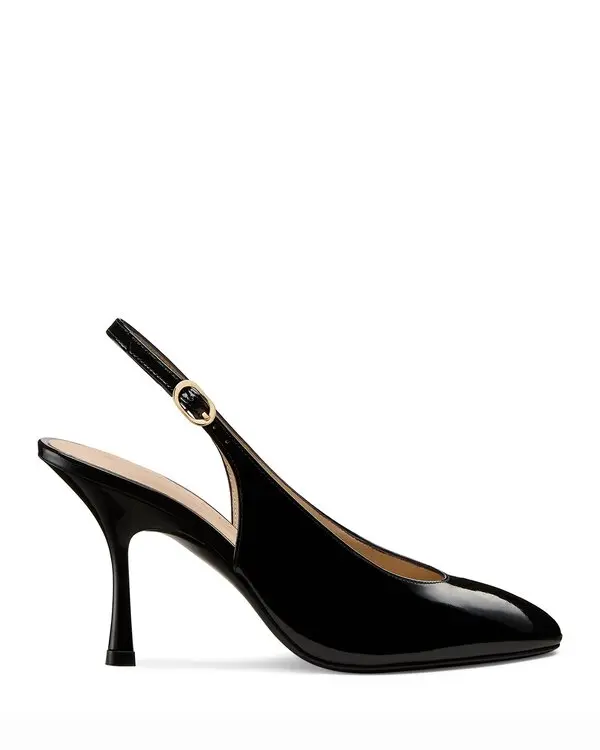 STUART WEITZMAN Madison Patent Leather Slingback Pumps - Black
