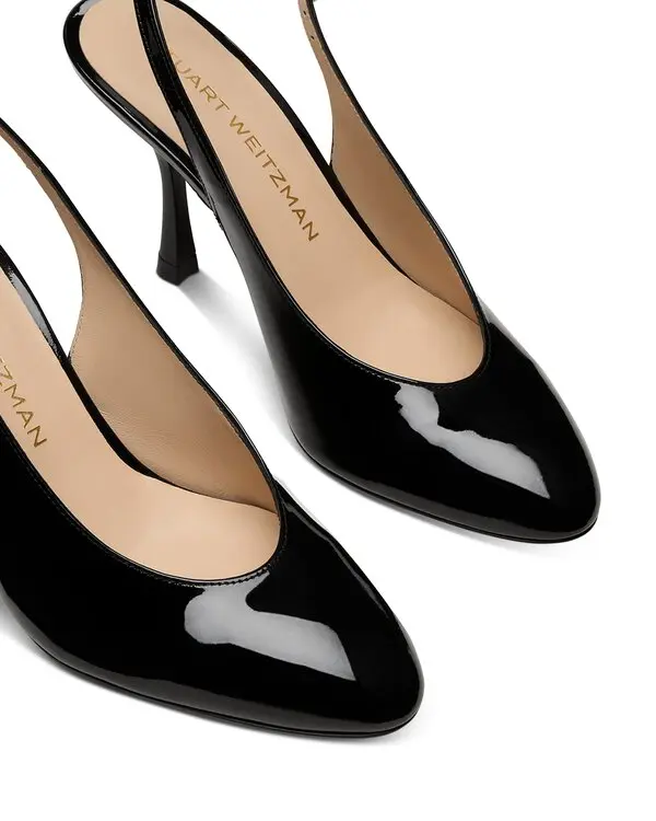 STUART WEITZMAN Madison Patent Leather Slingback Pumps - Black